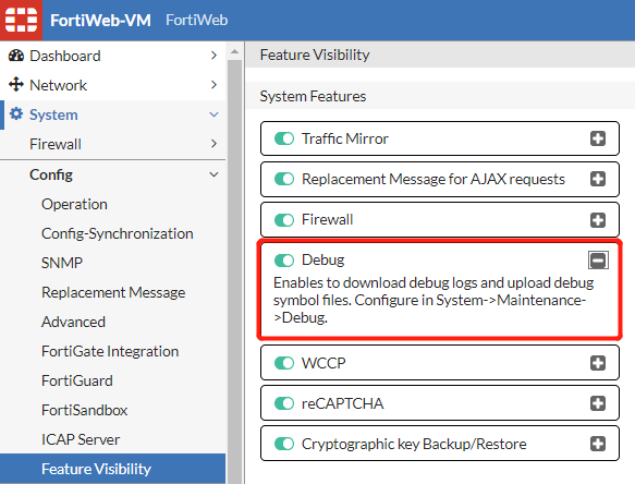 Customizing and downloading debug logs | FortiWeb 7.4.3 | Fortinet Document Library